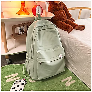 Sage Green Backpack for School, Large-capacity Casual Rucksack Kawaii Backpack for Teen Girls (Green)