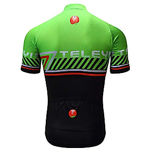 Men Cycling Jersey Short Sleeve Set USA Bike Shirt Reflective,Quick Dry+5D Padded Shorts S-3XL