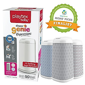 Playtex Diaper Genie Expressions Diaper Pail Fabric Sleeve, Blue Tile