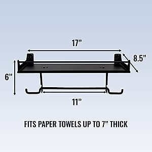 StoreYourBoard Paper Towel Holder, Wall Mount Shelf, Holds 50 lbs, Garage, Home, Quick Clean Station