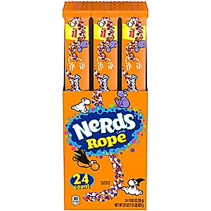 Nerds Spooky Ropes Candy, Halloween Trick or Treat Packs, 0.92oz (Pack of 24)