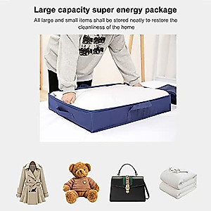 RSTYS Under Bed Storage Containers Bin With Lid,Underbed Bag Organizer Bins,Large Underbed Storage Organizer Box with Handle,Foldable Storage Drawer Organizer for Clothes, Blanket