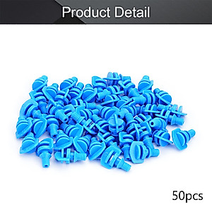 MroMax 50Pcs 360 Degree Micro Sprayer Automizing Sprinkler Nozzle Hydroponic Aeroponic Misters Fan Jet for Miniature Garden Lawn Plant Irrigation System Blue