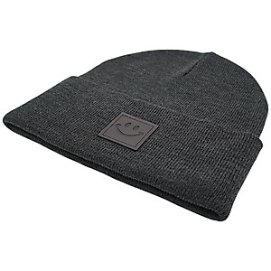 55cube Knit Cuffed Beanie for Women & Men - Stay Warm and Stylish All Season Cambridge Charcoal Grey Beanie