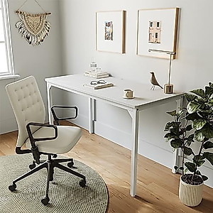 CubiCubi Computer Desk, 32 inch Home Office Writing Study Desks, Small PC Table, Modern Simple Style for Space-Saving, White