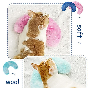 IMDOUBLEDOU Cat Pillow for Indoor Cats, Dog Pillows, Cutated Dog Calming Pillow, Ultra Soft Fluffy Cat Calming Pillow, Half Donut Cuddler (SkyBlue)