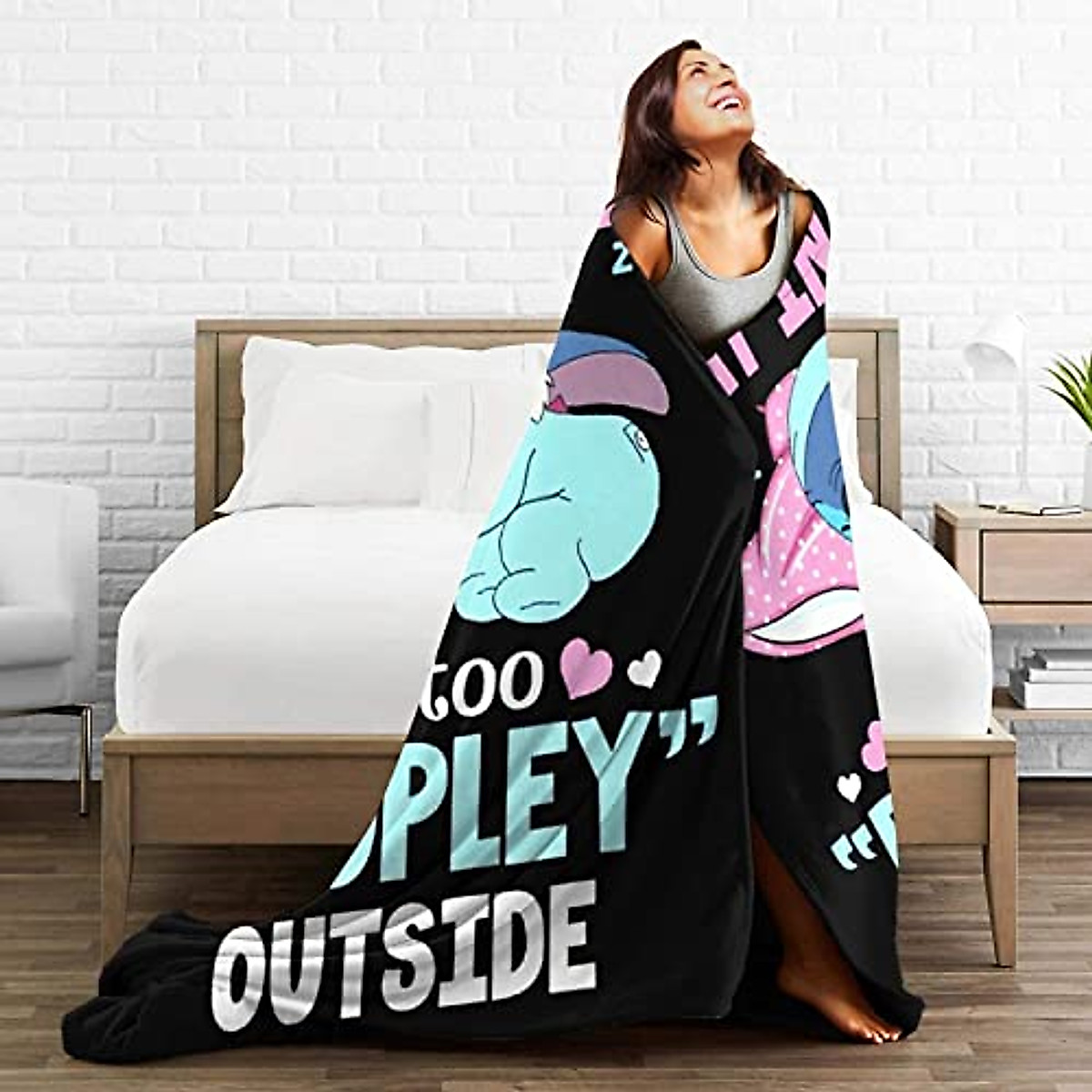 Shazi Cartoon Blankets Super Soft Throw Blanket Air Conditioner Blanket Warm Cozy Flannel Blanket for Couch Bed Sofa Car 50inchX40inch