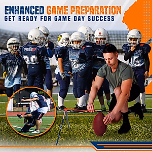 True Strike Pro Football Kicking Tee - Ultimate Football Tee Compatible with All Ball Sizes, Bonus Goal Kicking Tracker, Field Goal Football Holder