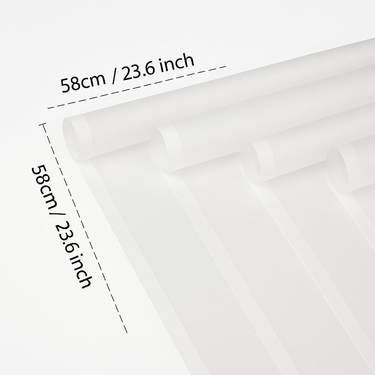 Frosted Flower Wrapping Paper White Lines Gift Packaging Florist Bouquet Supplies 20 Counts (White)