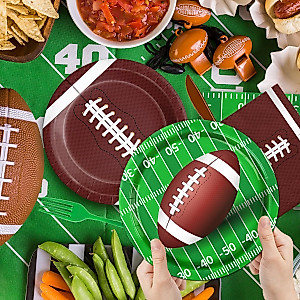178Pcs Football Party Supplies-Football Plates and Napkins Kit Serve 25,Football Themed Tableware for Birthday,Game Day Party