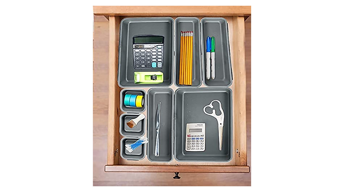Organize Drawers with HOME-X Adjustable Tray Set