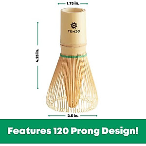 Tenzo Bamboo Whisk for Ceremonial Grade Matcha Green Tea - Authentic Traditional Japanese Made 100 Prong Bamboo Whisk