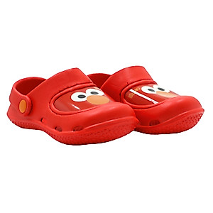 Sesame Street Boy's Elmo Clog with Molded Backstrap, Red Face, 7-8