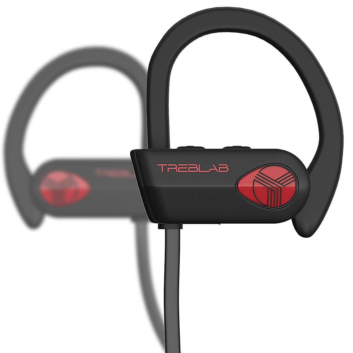 TREBLAB XR500 Bluetooth Headphones. 2018 Updated Version. IPX7 Waterproof, Sweatproof, Secure-Fit Headset. Noise Cancelling Earphones w/ Mic (Renewed)