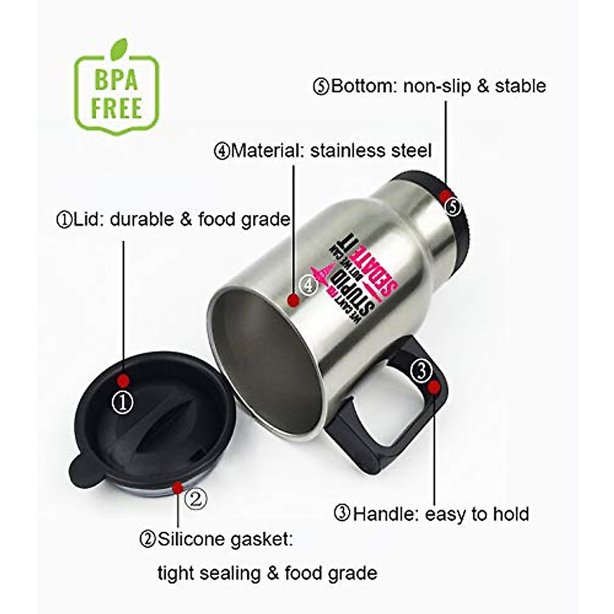 Great Gift Nurses Can't Fix Stupid, But We Can Sedate It Mugs - 14 Oz 100% Stainless Steel Material Travel Mugs