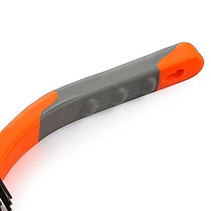 MAXMAN Wire Brushes 2 Pcs, 14 Inch Stainless & Carbon Steel Wire Scratch Brush, Wire Brush with Rubber Handle, Heavy Duty Wire Brushes with Metal Scraper for Cleaning Rust, Automotive, Paint, Welding