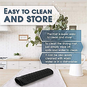 HOTPOP Medium (16"x12") Super Sturdy Silicone Dish Drying Mat and Trivet, Dishwasher Safe, Heat Resistant, Eco-Friendly (Black)