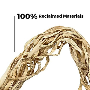 DARN GOOD YARN Recycled Sari Silk Ribbon Yarn Vintage Ivory Off-White Dyeable 100 Grams, 50 Yards, 1 Skein Handmade one of a Kind