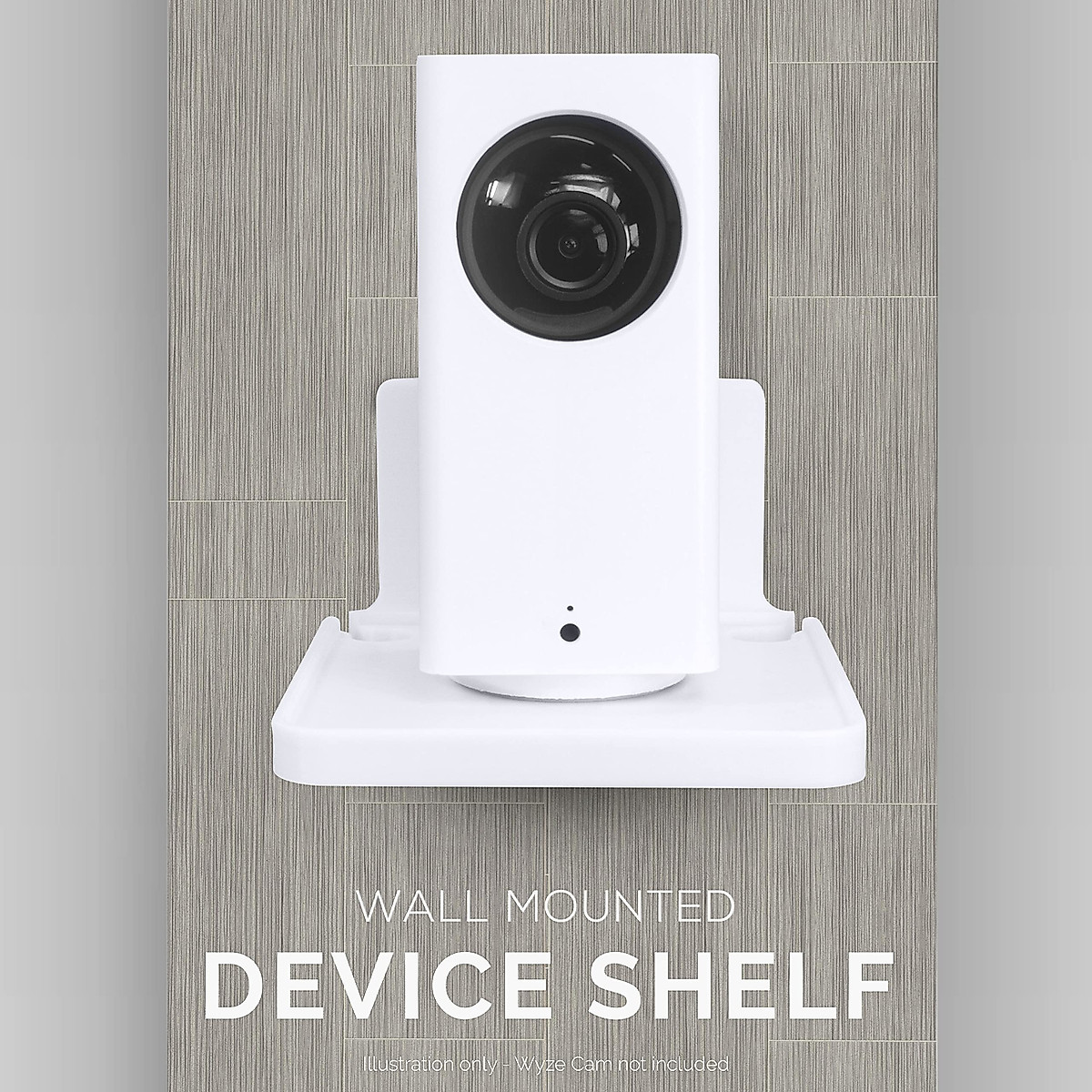 BRAINWAVZ Drill Free Wall Mount Shelf for Security Cameras, Baby Monitors, Speakers & More, Universal Holder, Strong Adheasive, Easy to Install, No Mess, Screwless (White)