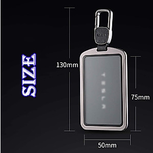 Kwak's Card Holder Compatible for TESLA Model 3 for BMW 2021 New 3 Series/X7 Aluminum Alloy Key Cover Tempered Glass Cover All-inclusive Card Protection (Light Blue, Buckle)