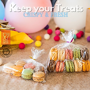 200 Pcs 6x9 Clear Flat Cello/Cellophane Treat Bags for Gift Wrapping, Thick OPP Plastic Bags for Wedding Cookie Birthday Cake Pops Gift Candy Buffet Supplies