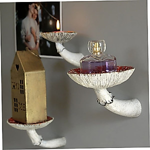 Eaarliyam Wall Shelves, Mushroom Hanging Shelf, Wall Floating Shelf, Resin Storage Shelves Ornaments for Bedroom Living Room Bathroom (Size: M)