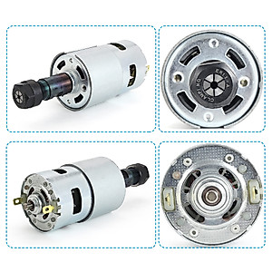 RATTMMOTOR DC Motor CNC 775 Spindle Motor 100W 12-24VDC 20000RMP + ER11 Collet for DIY Mini CNC Router 3018 3018Pro 3018Pro-Max 3018Pro-N 1610 1610Pro Engraving Router Milling Machine