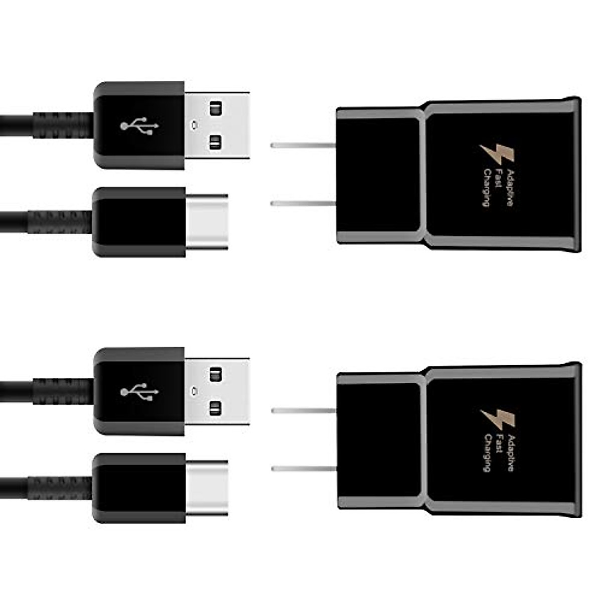 15W Type C Charger Fast Charging 2 Pack USB C Android Phone Charger Wall Charger Block & 6.6ft Cable for Samsung Charger Galaxy S8 S9 S10 Plus Active S10e S20 S21 S22 Z Fold 2 3 Ultra Plus Note 8 9 10