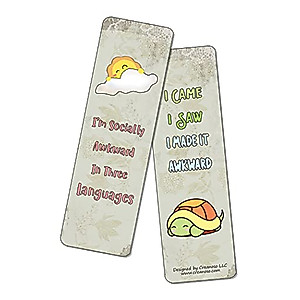 Creanoso Funny Socially Awkward Bookmarks (12-Pack) - Stocking Stuffers Funny Gift Ideas for Adults, Teens, Friends