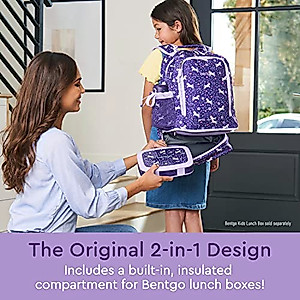 Bentgo® Kids 2-in-1 Backpack & Insulated Lunch Bag - Durable 16” Backpack & Lunch Container in Unique Prints for School & Travel - Water Resistant, Padded & Large Compartments (Unicorn)