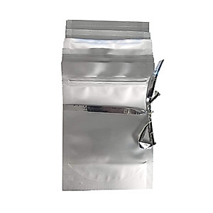 Resealable Stand Up Mylar Bags/Pouches - 7.5 Mil 5"x7"x3" - Genuine Aluminum Foil-Lined Gusset Bag for Long Term Food, Freeze Drying, Survival Storage Container (50 and 100) (50)