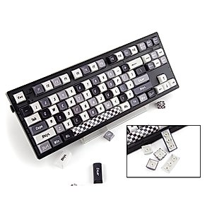Custom Keycaps 130 Keys Set - XDA Profile Keycaps - PBT Keycaps & Dye Sublimation Key Cap - Compatible with 60%, 75%, 80%, 85%,100% ANSI Layout Gaming Mechanical Keyboard (Checkerboard)