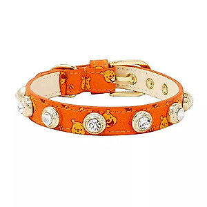 Generic Luxury Diamond Dog Cat Collar Bling Czech Rhinestone Genuiner Leather Pet Collar Necklace High-end Big Crystal Pure Handmade Dogs/Basic Collars/Leather/All seasons/Print/Breakaway,Jeweled,Padd