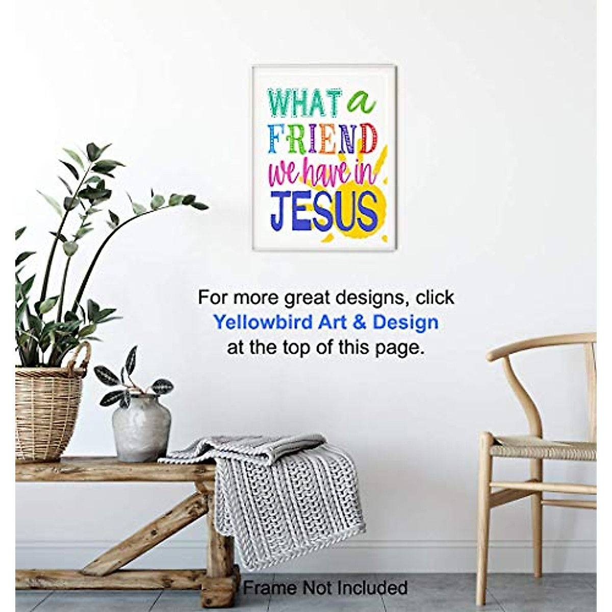 Religious Wall Decor - God Wall Decor - Christian Wall Art for Boys or Girls Room Decor, Kids Bedroom, Sunday School, Church - Catholic Gifts - Bible Verse Wall Art - Scripture Wall Decor Picture
