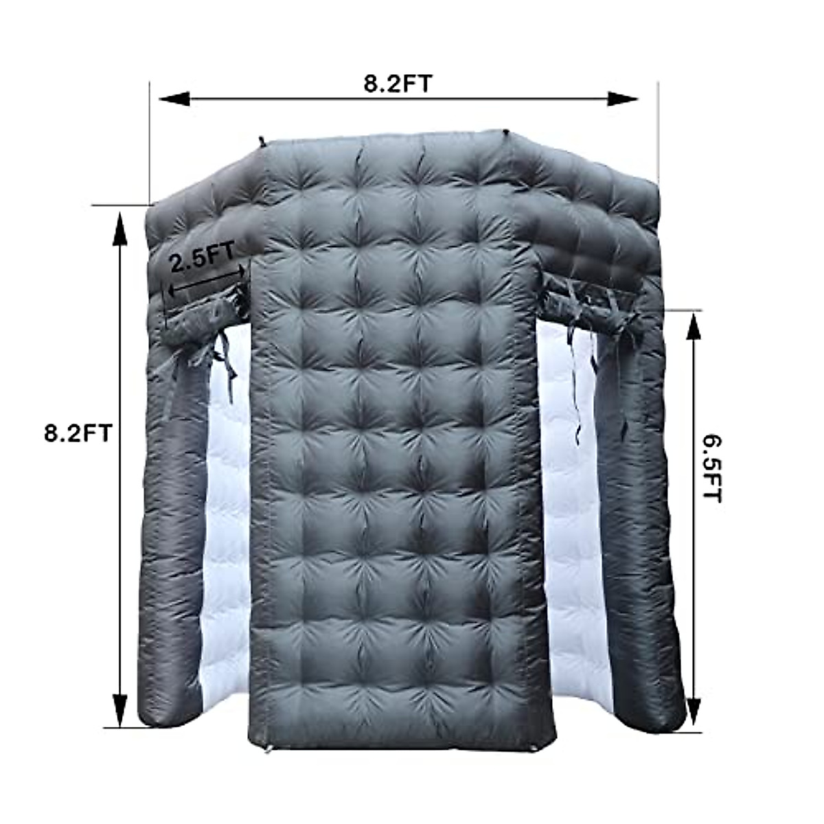 Staelea Octagon Inflatable Photo Booth Backdrop (Black Two Doors, 8.2ft Diameter) Photo Booth Enclosure with Inner Air Blower for Event, Wedding