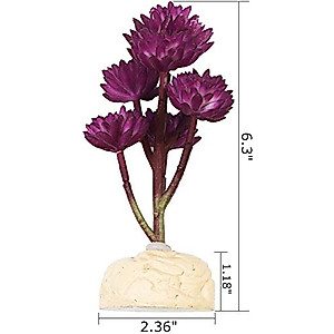 KERUIDENG Reptile Plants Artificial Terrarium Plants Reptile Plastic Plants for Reptile Habitats with Base -Purple…