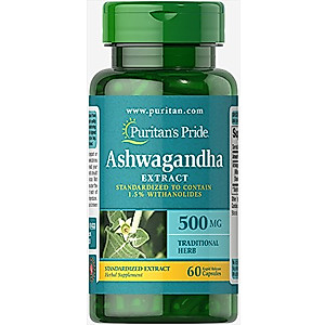 Puritan's Pride Ashwagandha Standardized Extract 500 mg-60 Capsules
