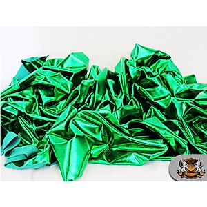 1 X Spandex Metallic Emerald Green Fabric /60"/ Sold by The Yard