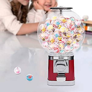Fetcoi Red Vending Machines, Bubble Gumball Bank Candy Gumball Machine for 1.26" Bubble Gum Ball Candy, Gumball Candy Dispenser for Kids Game Retail Stores - for $1 Coins