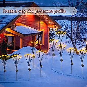 Solar Powered Firefly Lights,Starburst Swaying Solar Lights,Solar Garden Lights Decorative,Solar Outdoor Lights,for Yard Patio Landscape Decorative Christmas Gifts,Warm White (4 Pack)