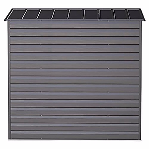 Arrow Select 6' x 7' Outdoor Lockable Steel Storage Shed Building, Charcoal