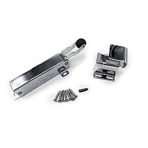 Kason 1094 Polished Chrome Hydraulic Door Closer and Wide 7/8" to 1 5/8" Offset Hook with Hardware KIT