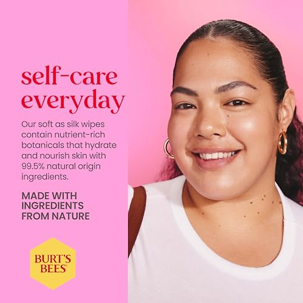 Burt's Bees Micellar Facial Towelettes With Rose Water, Pre-Moistened Towelettes for All Skin Types, 99.5 Percent Natural Origin Skin Care, 30 ct. Package