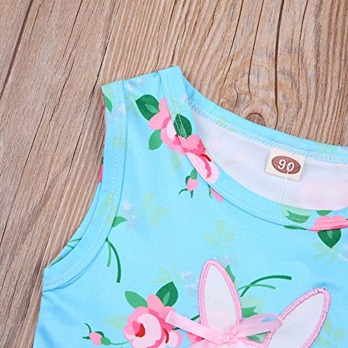 Toddler Baby Girl Easter Outfit Sleeveless Bunny Tutu Dress Princess Party Dress Summer Clothes (Pink, 6-7 Y)