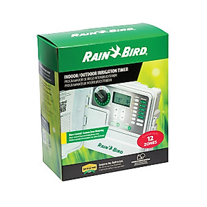 Rain Bird SST1200OUT Simple-to-Set Indoor/Outdoor Sprinkler/Irrigation Timer/Controller, 12-Zone/Station (this New/Improved Model Replaces SST1200O),Gray/Green