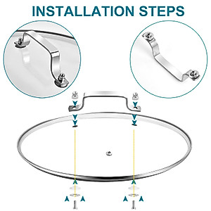 8 Inch Universal Tempered Glass Lid - 8" Pan Lid for Frying Pan and Pots,Stainless Steel Handle, Clear (8 Inch)