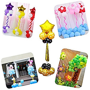 IDAODAN 2 Set Balloon Column Kit for Kids, Balloon Column Stand with Base, 65 inch Height Balloon Tower Stand for Wedding Baby Shower Birthday Party Event Decorations