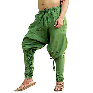 SARJANA HANDICRAFTS Mens Womens Cotton Churidar Harem Pants Yoga Pajama Ethnic Trouser (Green)