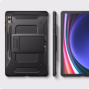 Spigen Tough Armor Pro Designed for Samsung Galaxy Tab S9 Plus Case 12.4 Inch 2023 (SM-X81) Premium Shockproof Protective Hard Shell Case with Kickstand and S Pen Holder - Black, ACS06835