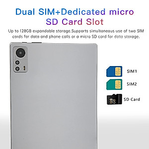 AMONIDA 10 Inch Tablet, 100-240V Tablet PC 5G WiFi Dual Band for Travel (Grey)